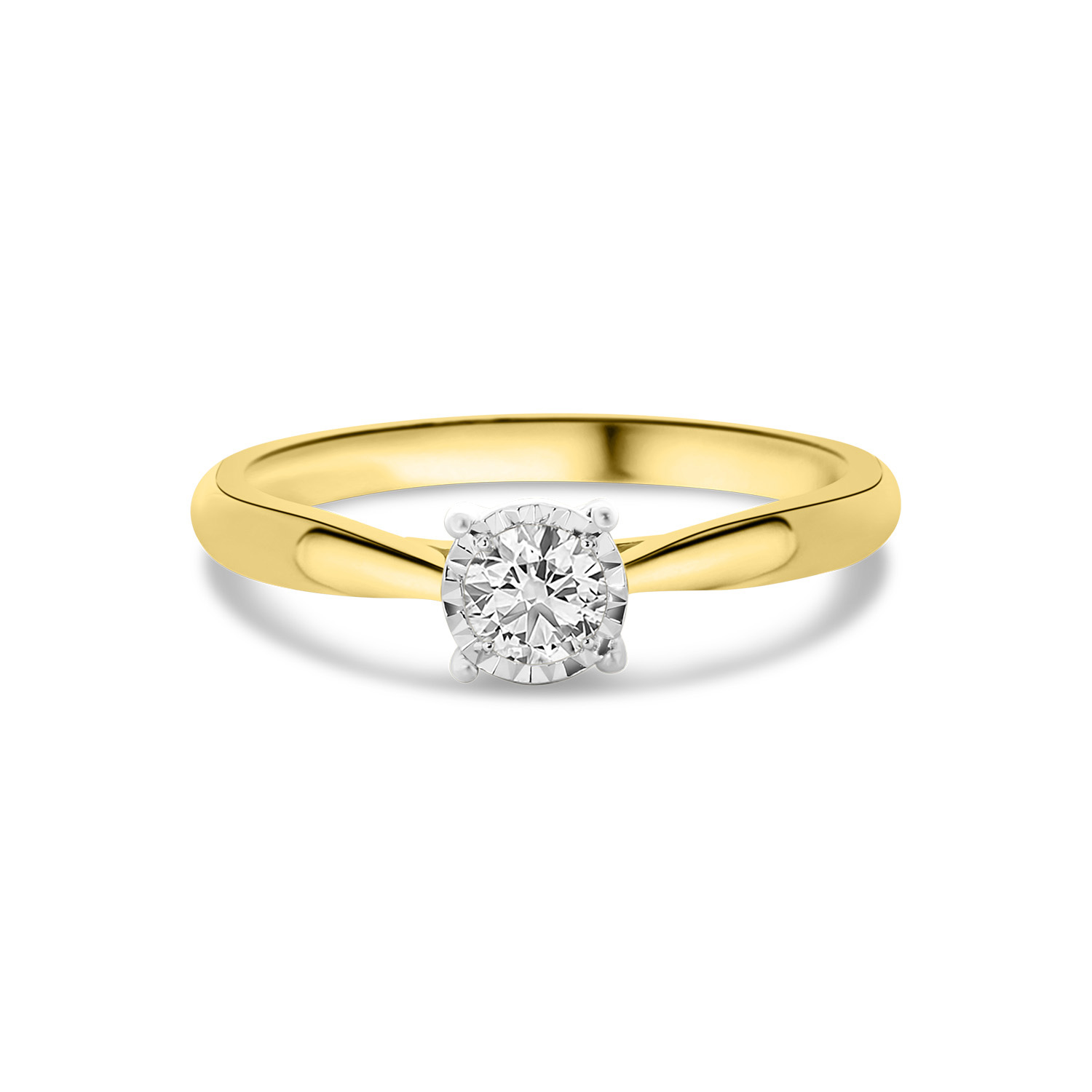 Geelgouden ring met lab grown diamant R404-RG46044-LG-YW
