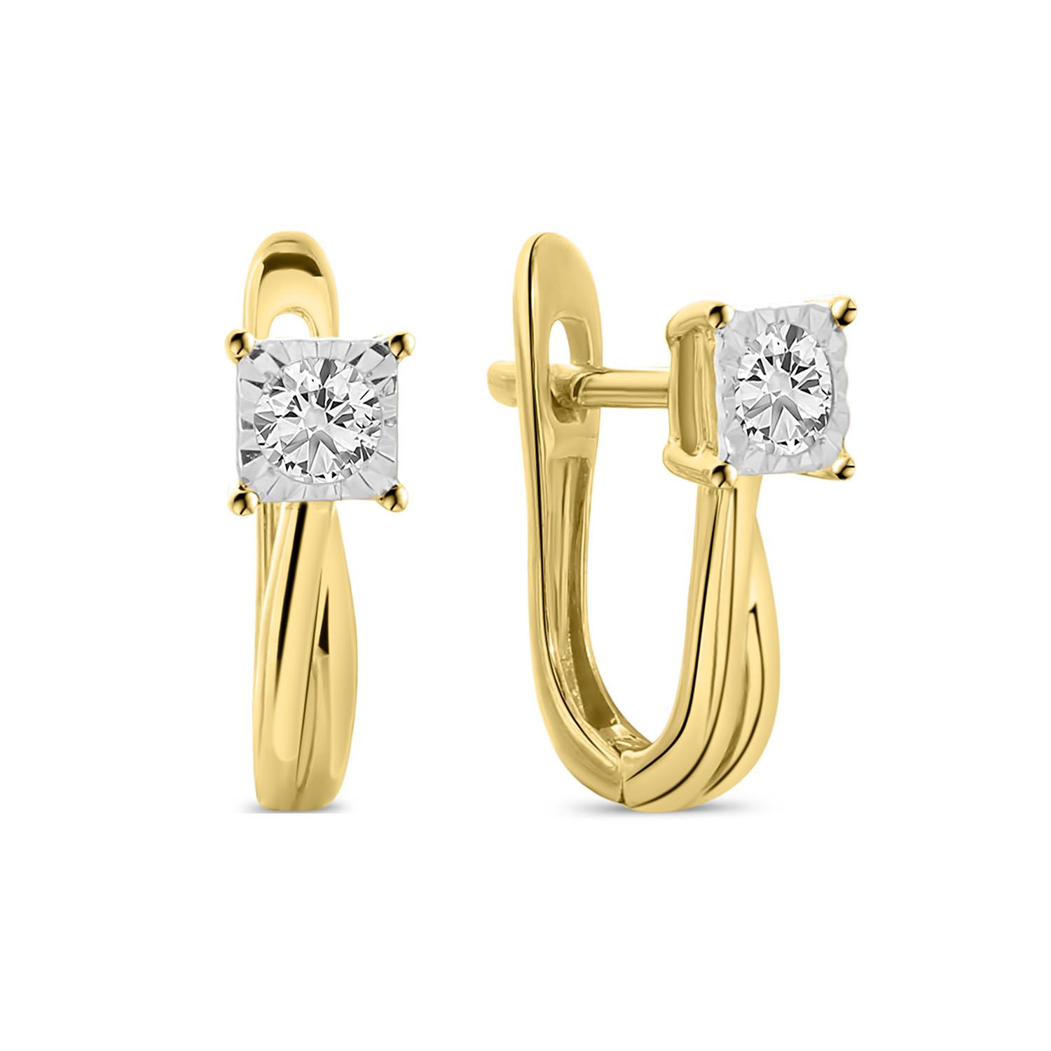 Geelgouden oorhangers met lab grown diamant E159-E23KG0392-LG-YW