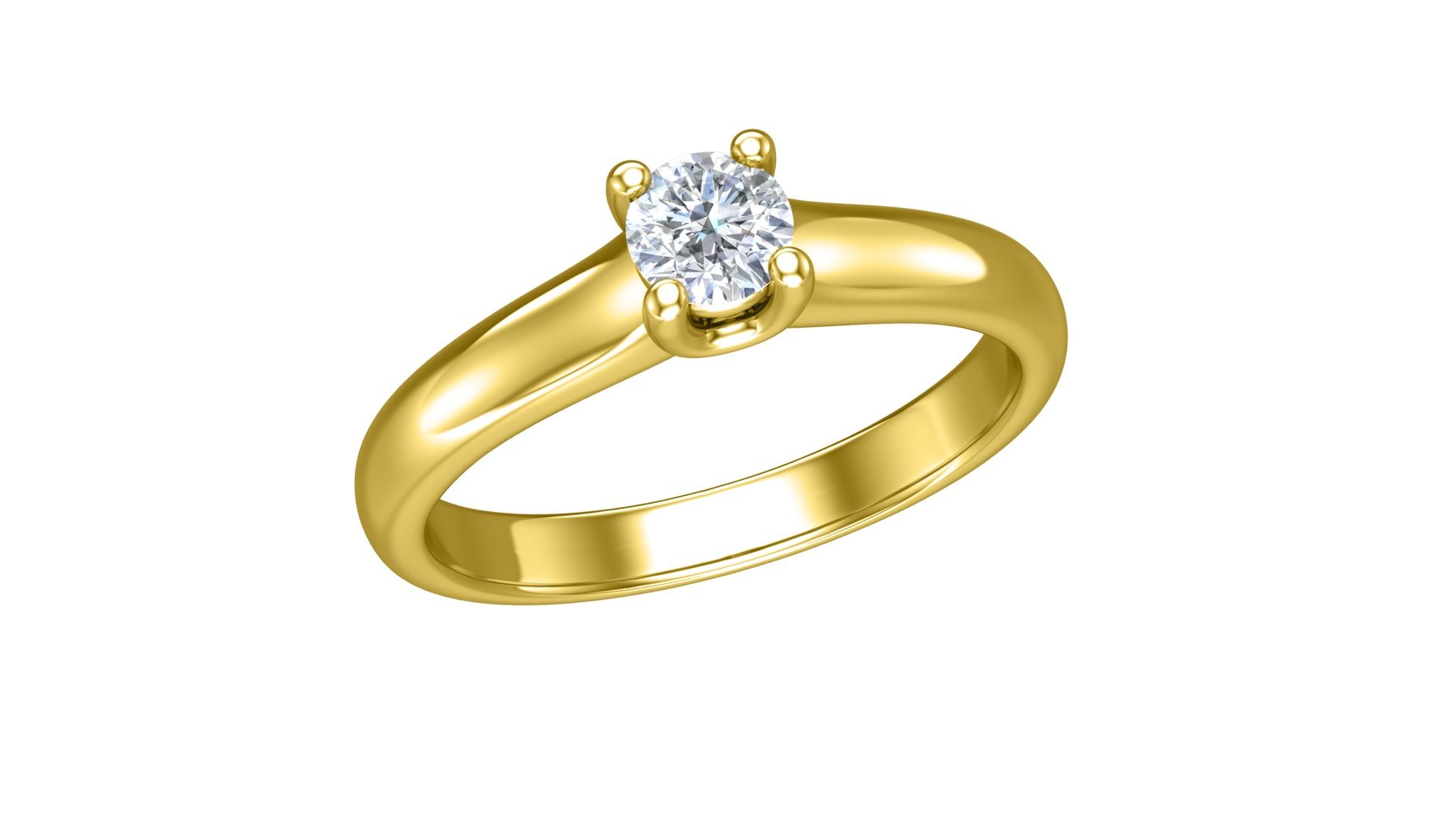 Geelgouden diamanten solitair ring R092-SOL-Y051-025-G2-Y