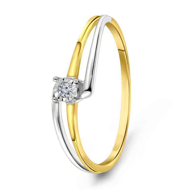 Bi-color ring met diamant R480-IGR-25449TT-YW