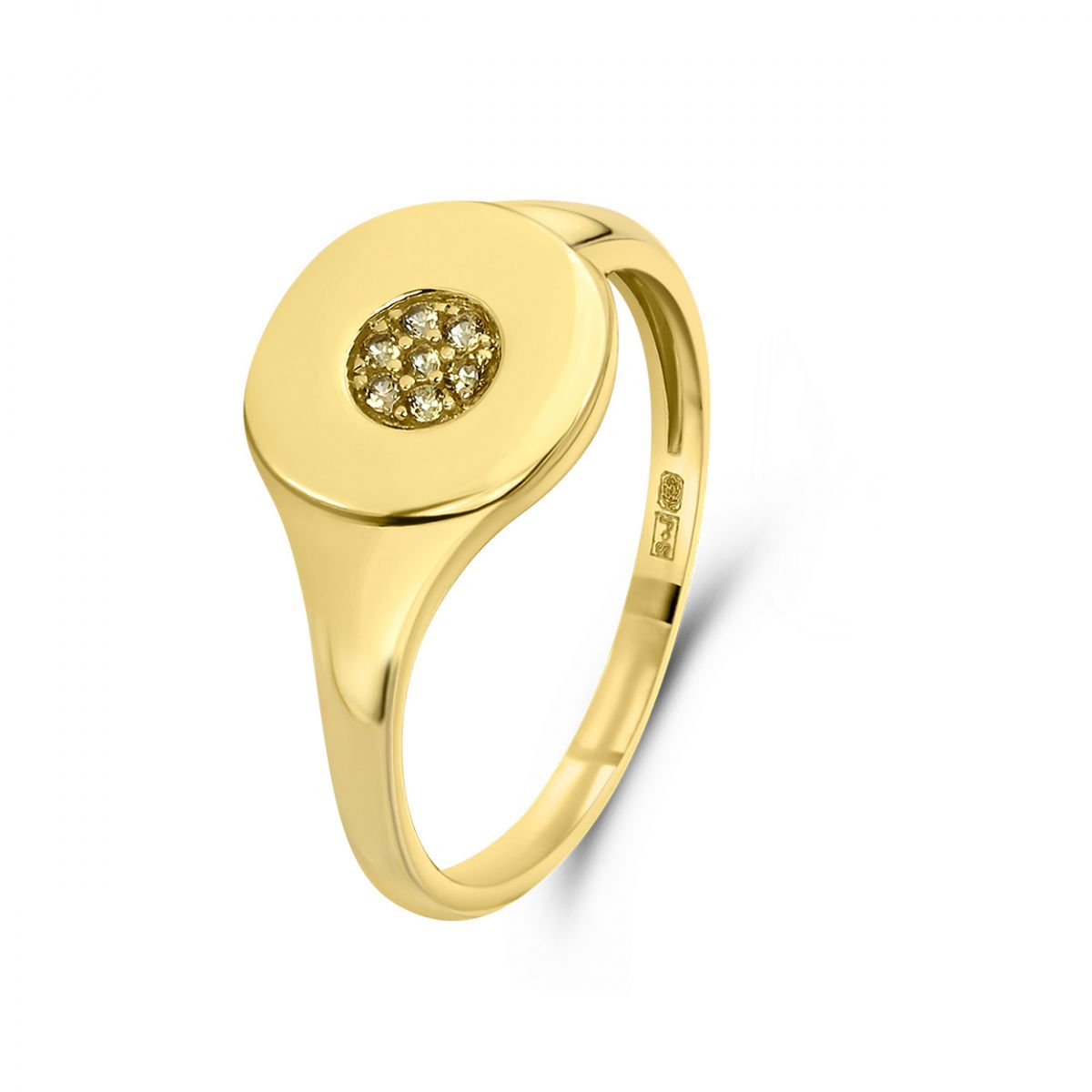 Geelgouden zegelring met gele saffier R404-R43068-Y