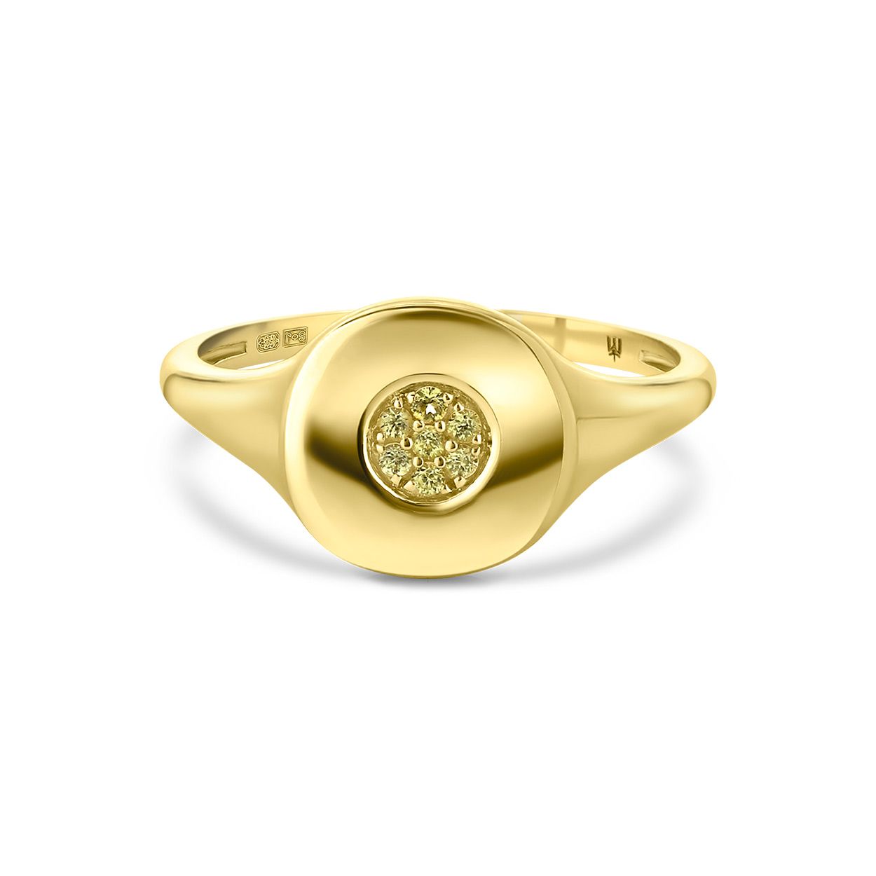 Geelgouden zegelring met gele saffier R404-R43068-Y