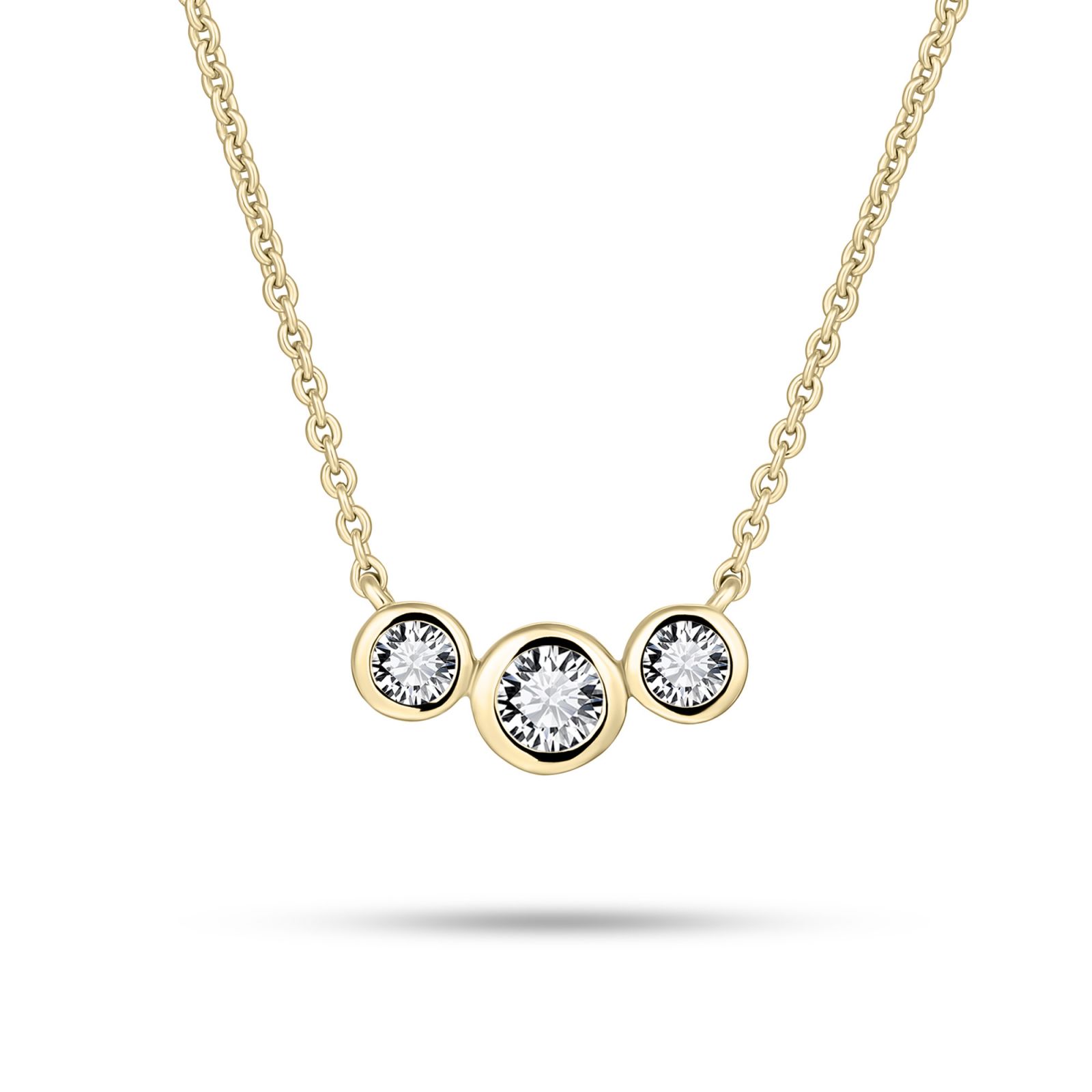 Ketting gold plated met zirkonia - N1040Y