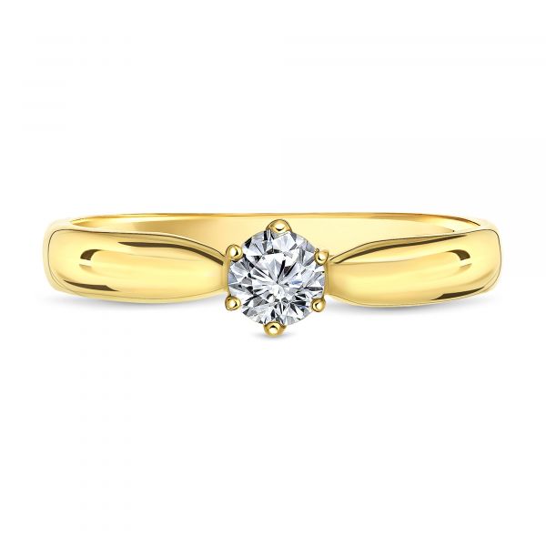 Geelgouden diamanten solitair ring R092-SOL-Y048-025-G2-Y